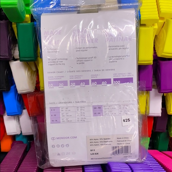 Mondor | Accessories | Mondor Adult Large Rhinestone Footed Tights ...